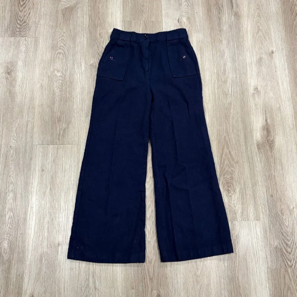 American Vintage | Pants | Rare Vintage 6s Wide Leg Sailor Style Tweed ...